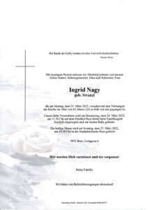 Nagy Ingrid - Bestattung Sammer