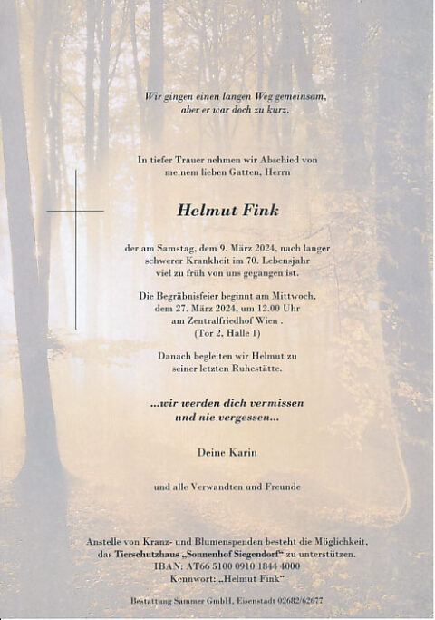 Fink Helmut - Bestattung Sammer