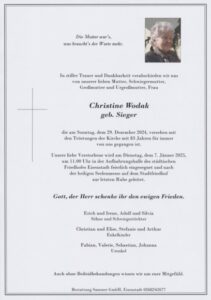 Wodak Christine - Bestattung Sammer