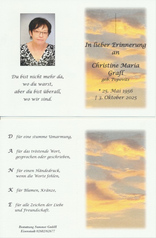 Grafl Christine Maria - Bestattung Sammer