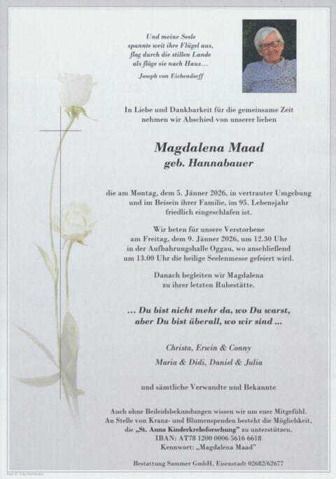 Maad Magadalena - Bestattung Sammer