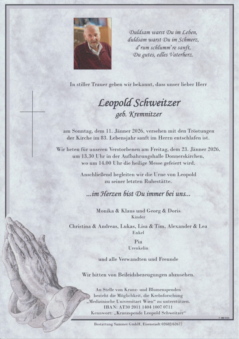 Schweitzer Leopold - Bestattung Sammer